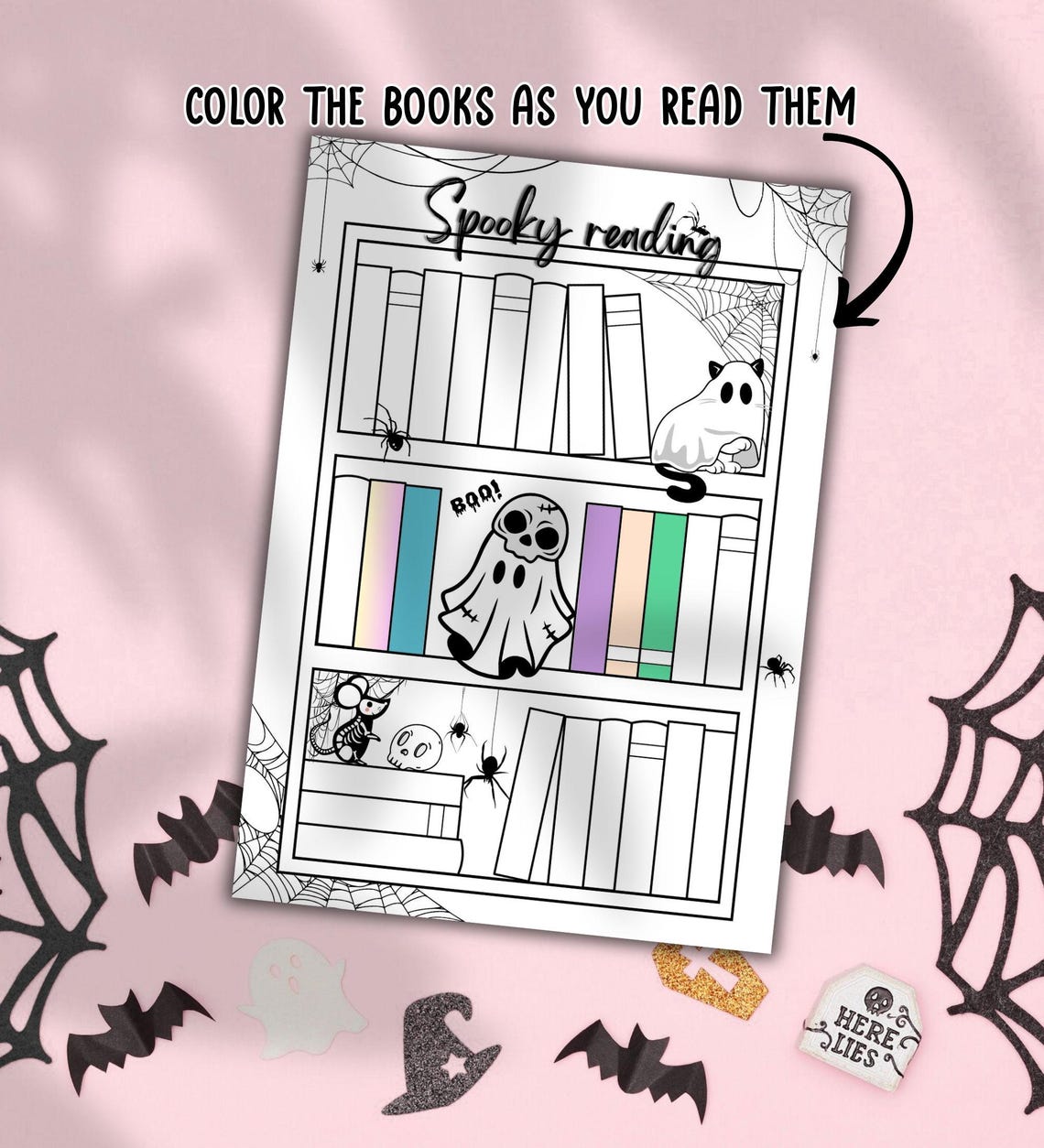 Spooky Bookshelf Reading Tracker: Fall Reading Challenge (PDF Download ...
