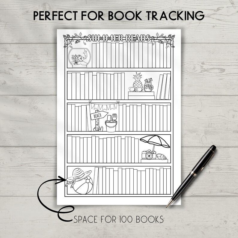 Printable Bookshelf Reading Tracker Summer Reads Reading - Etsy