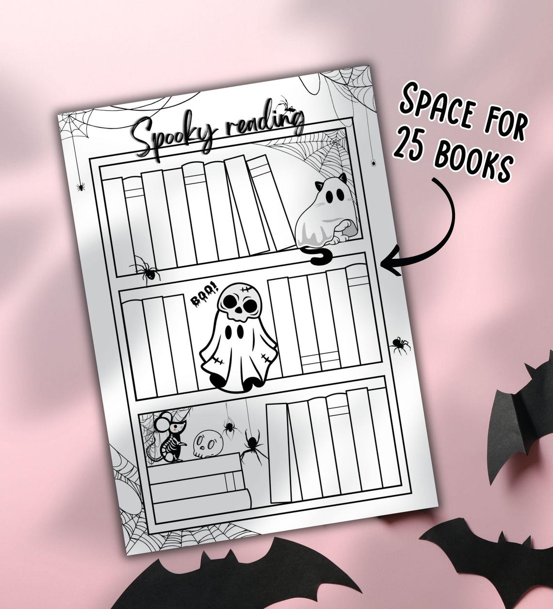 Spooky Bookshelf Reading Tracker: Fall Reading Challenge (PDF Download ...