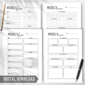 Planner Bundle Printable Daily Planner Weekly Planner Monthly - Etsy