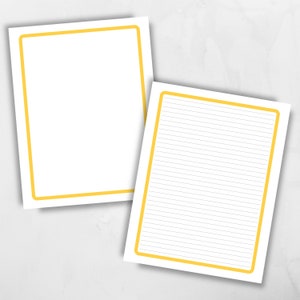 Printable Floral Stationery, Yellow Flowers Writing Paper, Floral Notes ...