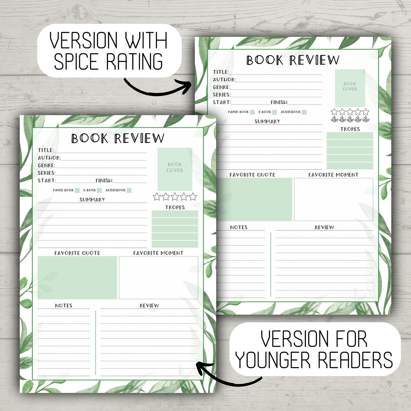 Printable Book Review Template, Spring Reading Tracker, Printable ...
