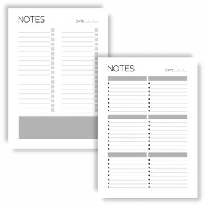 Notes Pages Printable, Lined Notes Pages , Notes Planner Study Note ...
