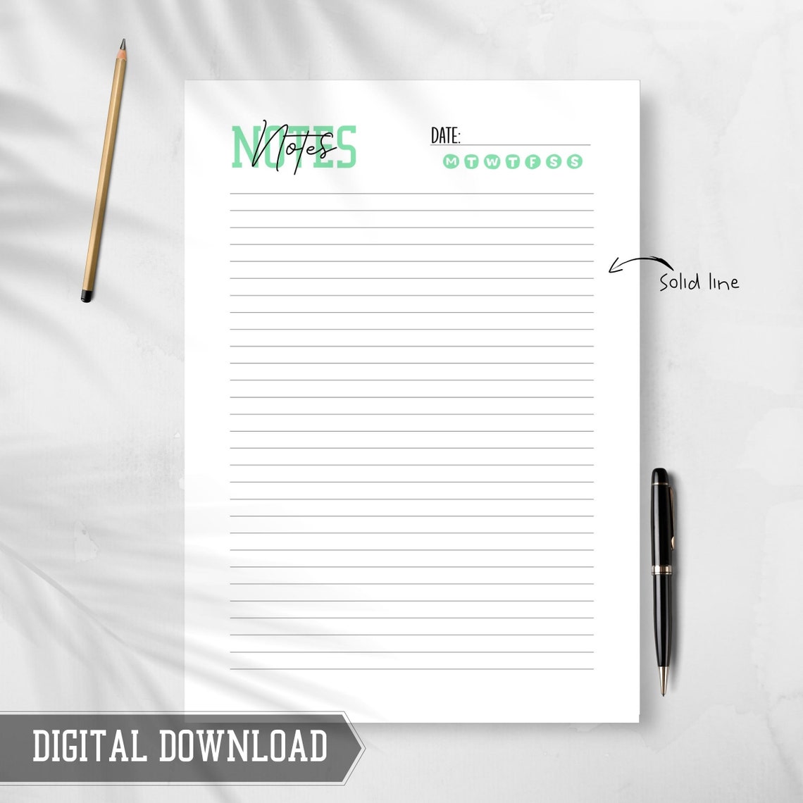 Notes Pages Printable Colorful Notes Lined Notes Pages Note - Etsy