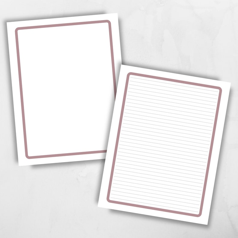 Printable Floral Stationery Set: Lined Writing Paper (digital Download ...