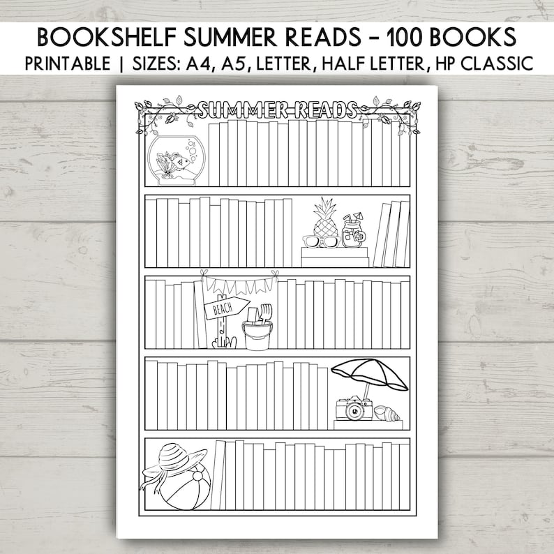 Printable Bookshelf Reading Tracker Summer Reads Reading - Etsy