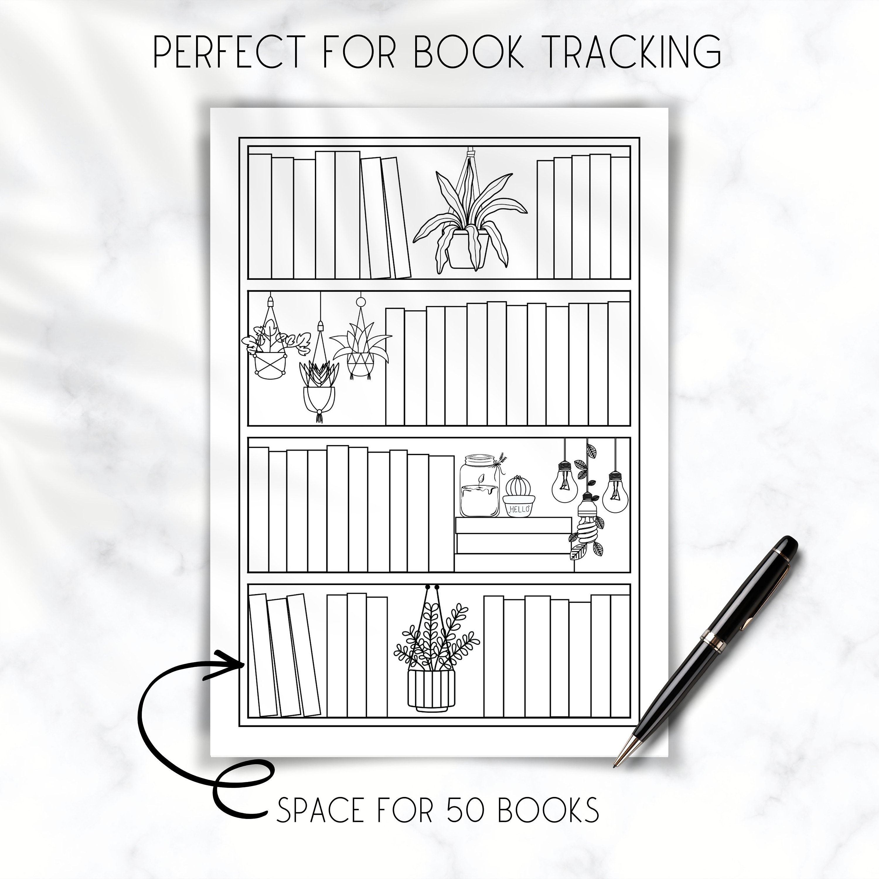 Bookshelf Reading Tracker Printable Reading Planner Reading - Etsy