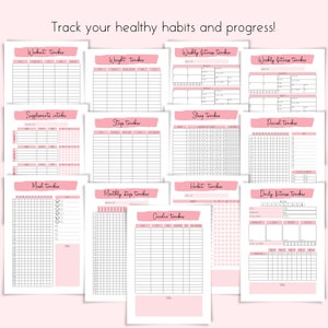 Pink Weight Loss Journal: Fitness Planner Printable (digital Download ...