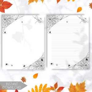 Printable Halloween Stationery: Lined Writing Paper (digital Download ...