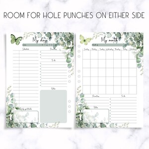 Printable Planner Bundle, Greenery Themed Planner Printable, Daily Plan ...