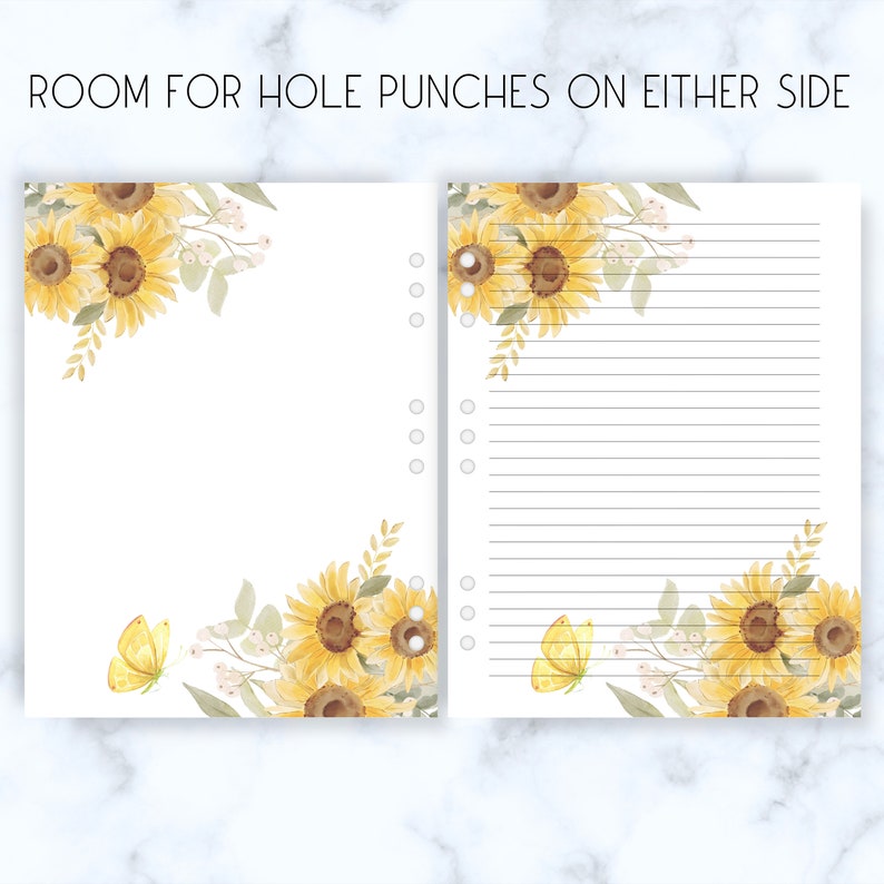 Printable Sunflower Stationery Sunflower Writing Paper - Etsy