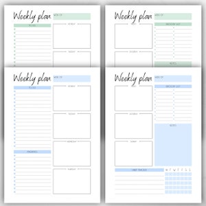 2-page Weekly Planner Printable, Week on 2 Pages, Colorful Weekly Plan ...