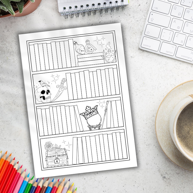 Bookshelf Reading Tracker Printable Fantasy Theme Reading - Etsy