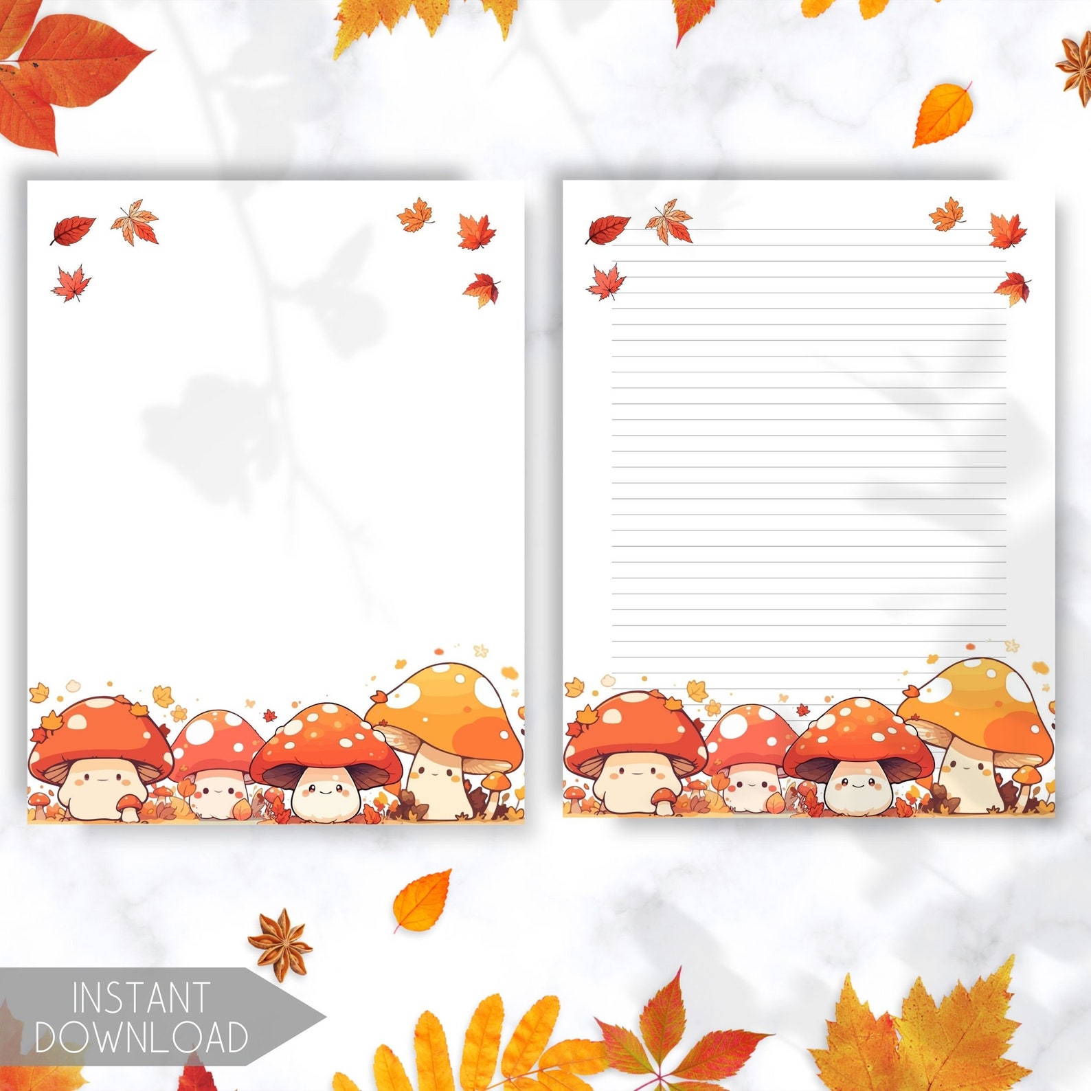 Printable Fall Stationery, Printable Writing Paper, Autumn Stationery ...