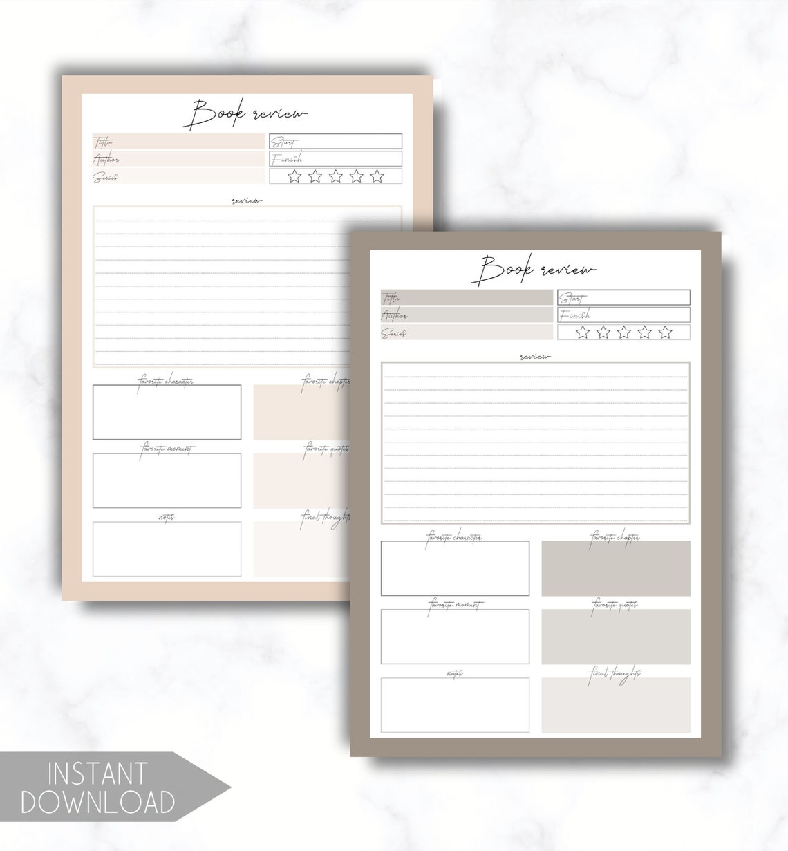 Printable Book Review Template Colorful Book Review Cute - Etsy