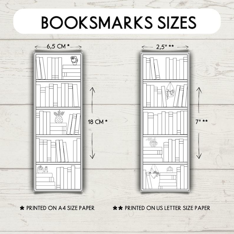 Printable Bookshelf Bookmarks Reading Tracker Coloring - Etsy