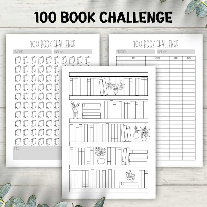Book Challenge Printable: Reading Tracker, Coloring Bookshelf (PDF) - Etsy