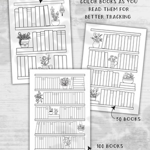 Printable Reading Bundle With 25/50/100 Bookshelves and 25/50 Books ...
