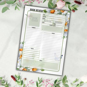 Printable Book Review Template, Spring Reading Tracker, Printable ...