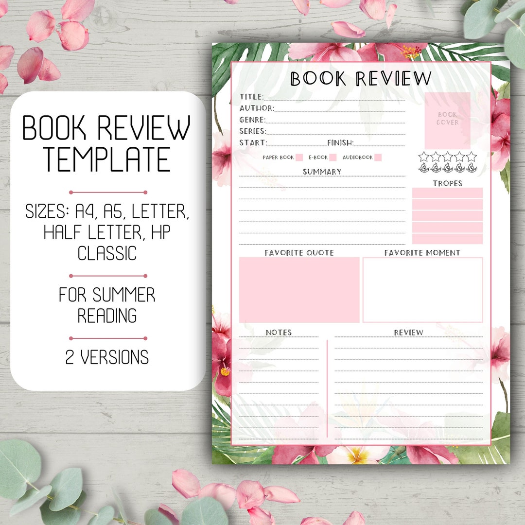 Printable Book Review, Summer Reading Tracker, Printable Reading ...