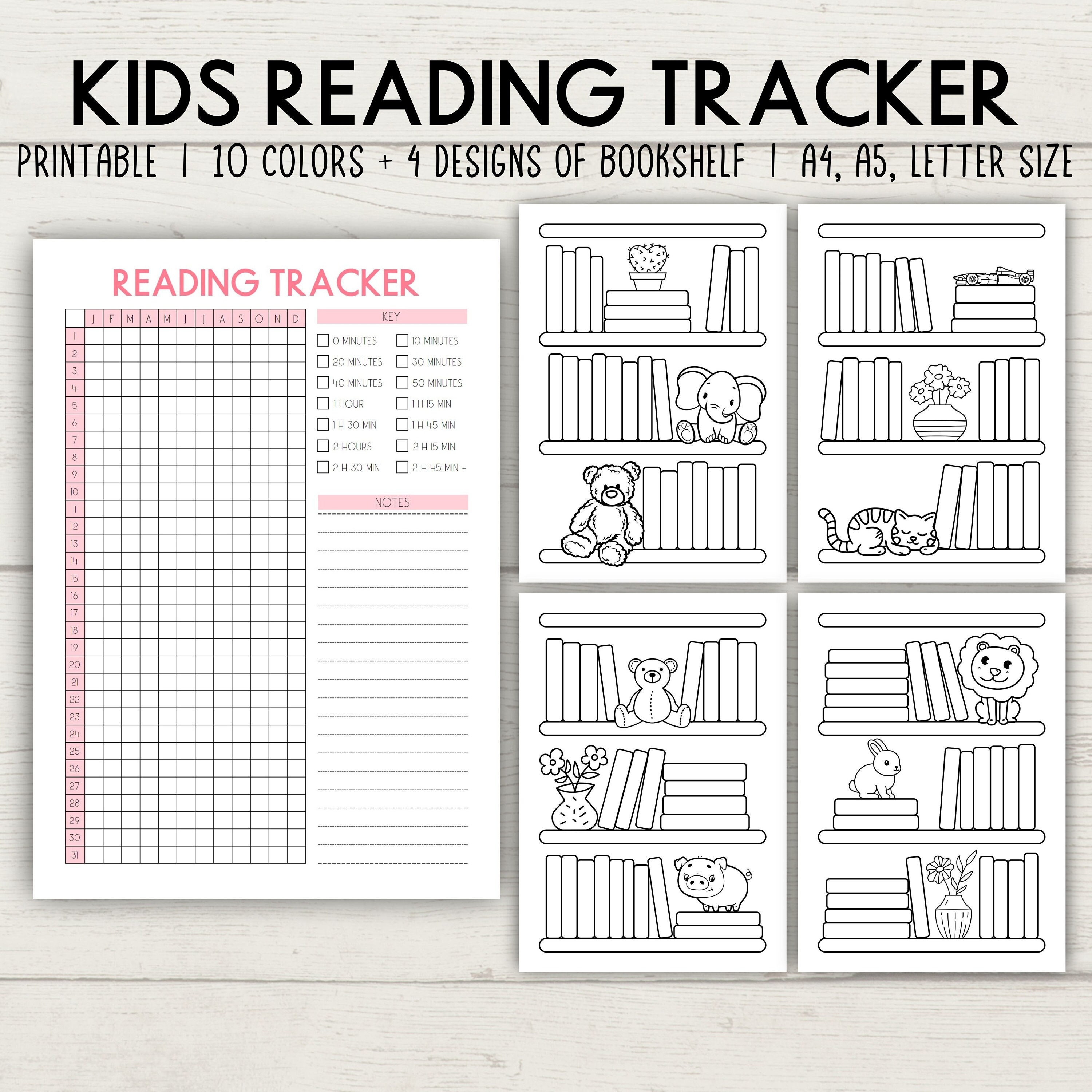 Kids Reading Tracker Printable Bookshelf Reading Log for Kids - Etsy UK