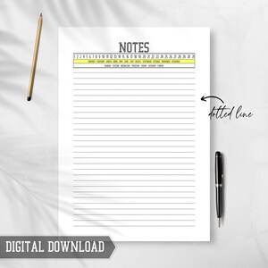 Printable Notes Pages, Lined Notes Pages, Daily Notes, Notes Planner ...