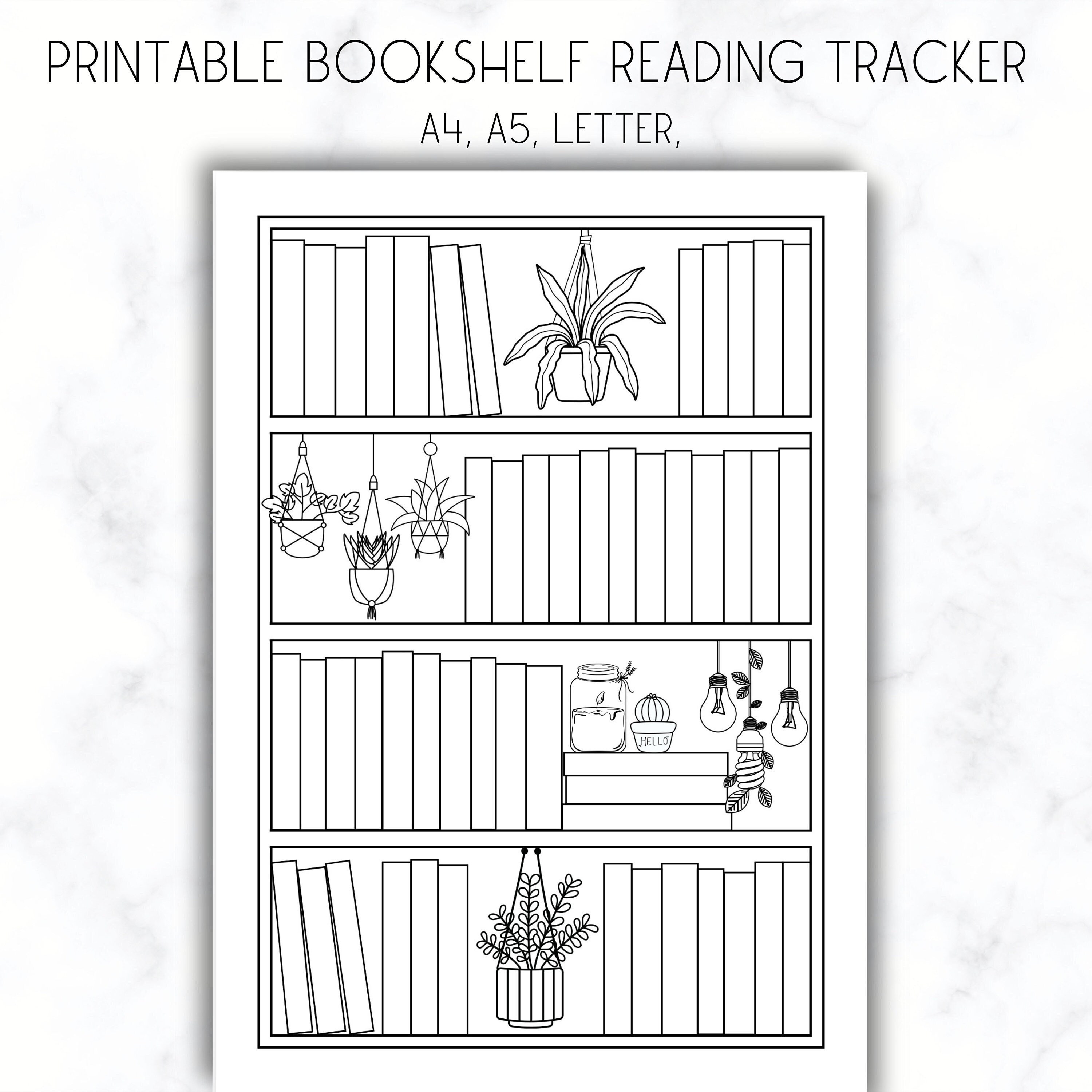 Bookshelf Reading Tracker Printable Reading Planner Reading - Etsy