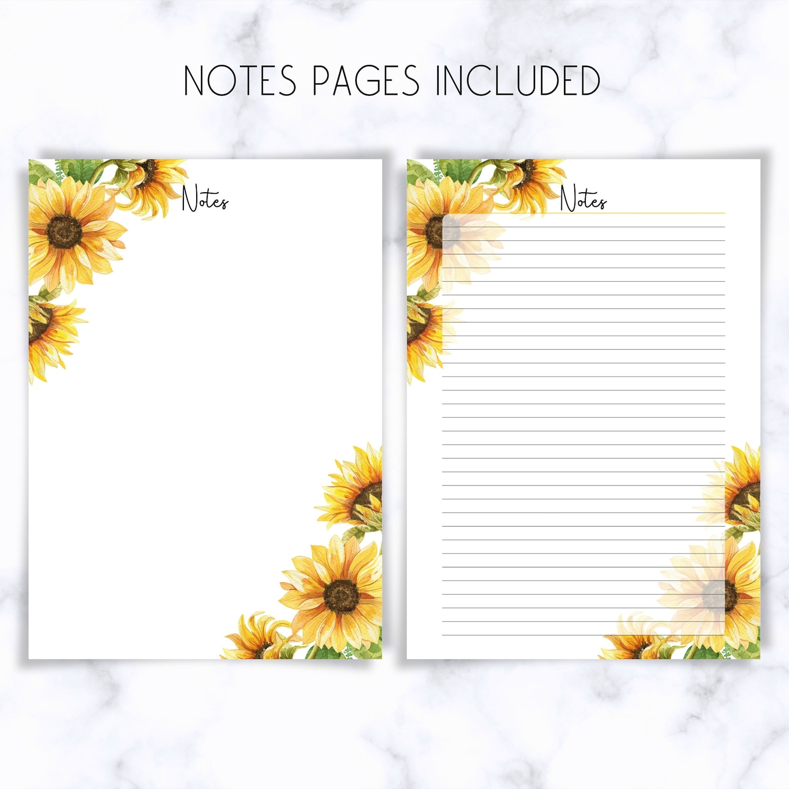 Sunflower Planner Bundle: Daily, Weekly, Monthly (printable) - Etsy