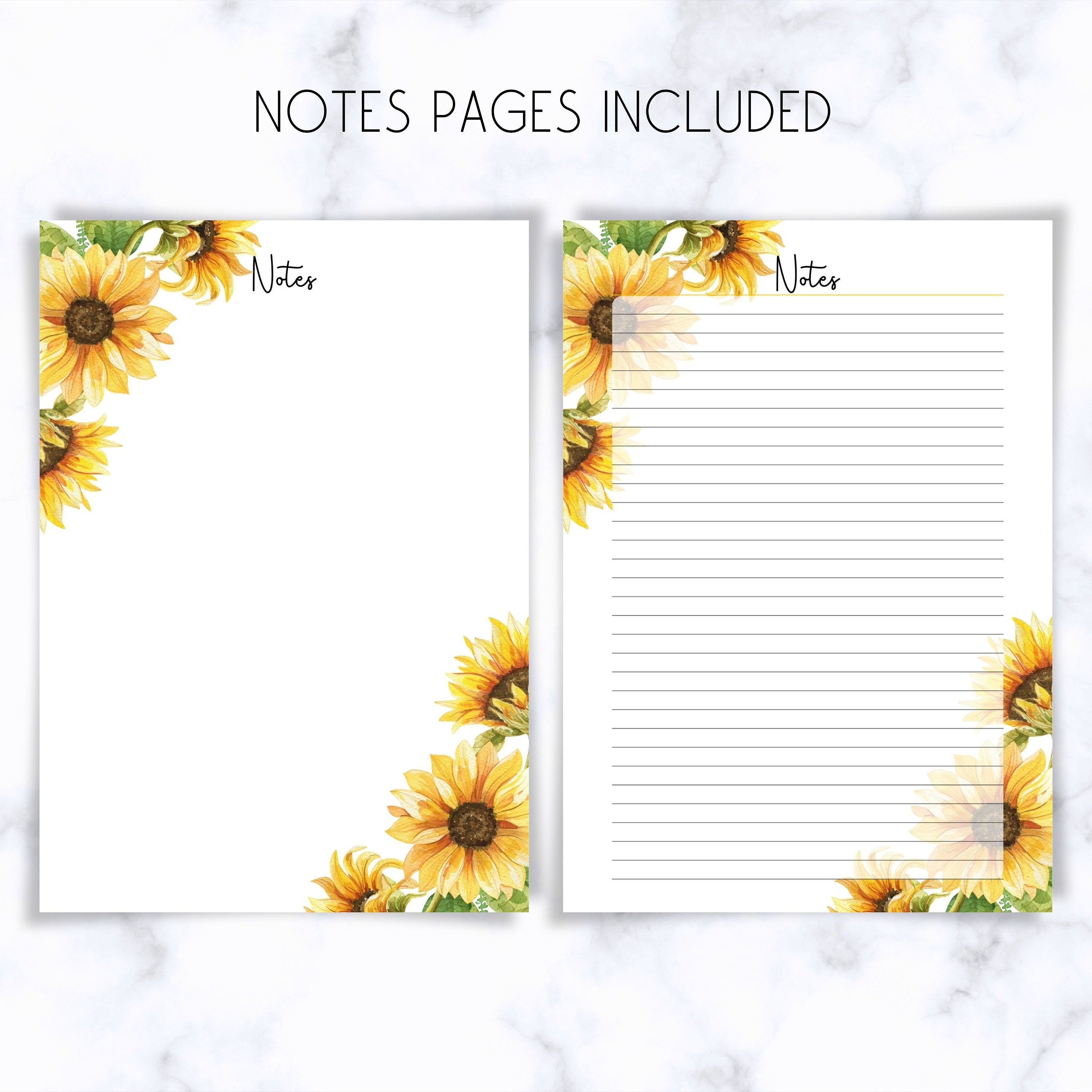 Sunflower Planner Bundle: Daily, Weekly, Monthly (printable) - Etsy
