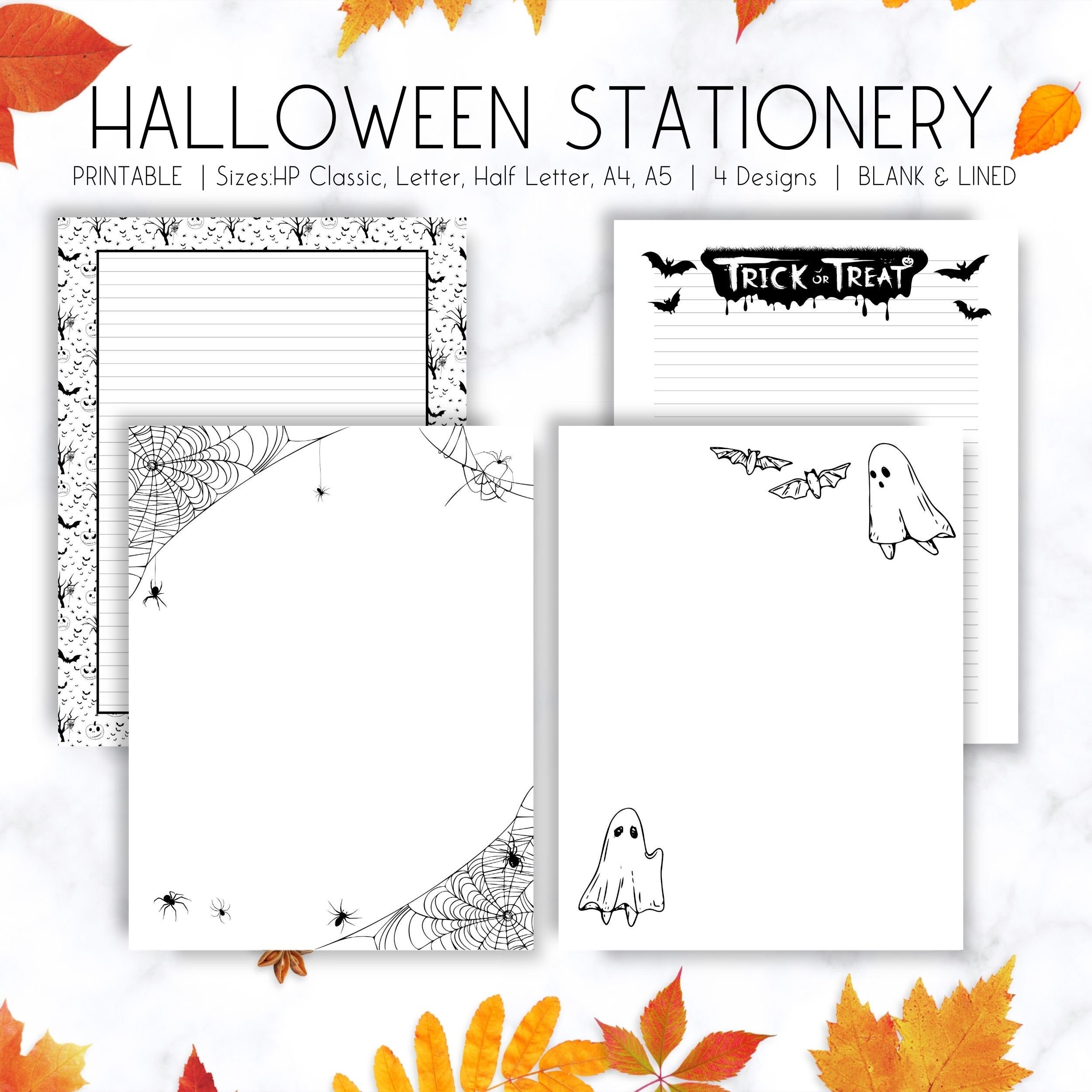 Horror Printable Lined Stationery