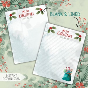 Christmas Stationery Printable, Colorful Notes Pages A4 A5 Letter Half ...