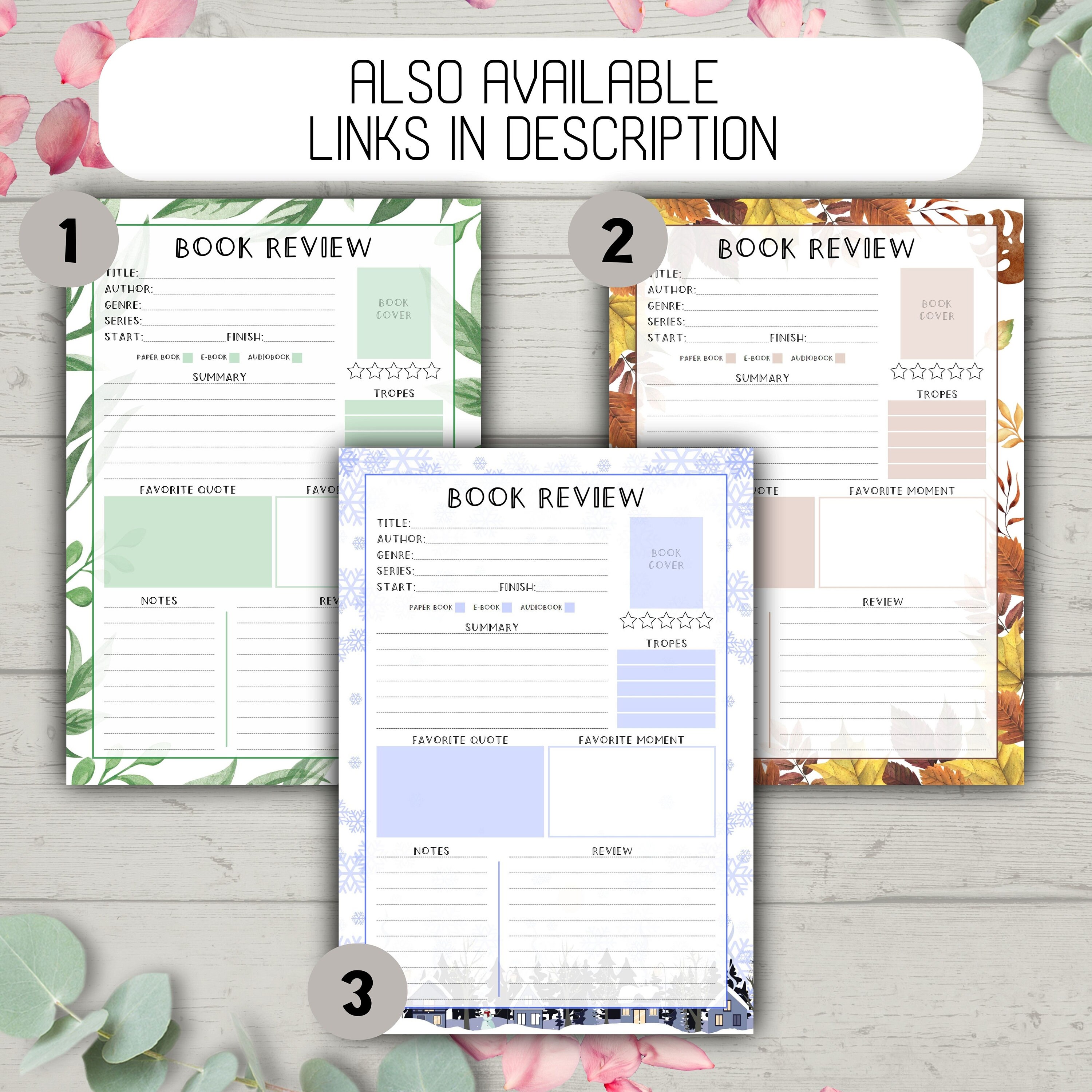 Printable Book Review Template: Summer Reading Journal (PDF) - Etsy