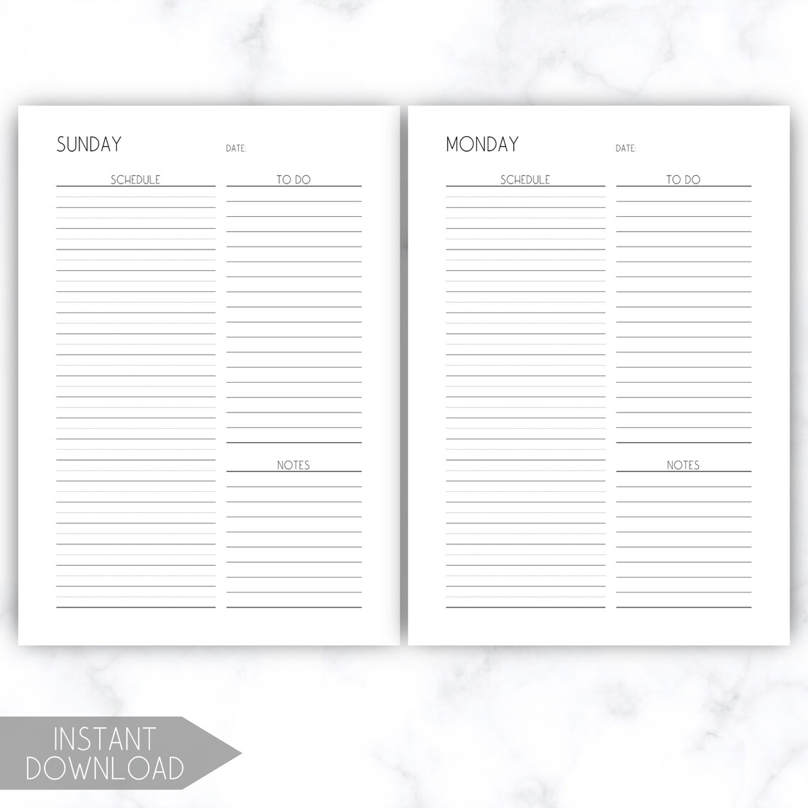 Minimalist Daily Plan Printable Simple Daily Planner - Etsy