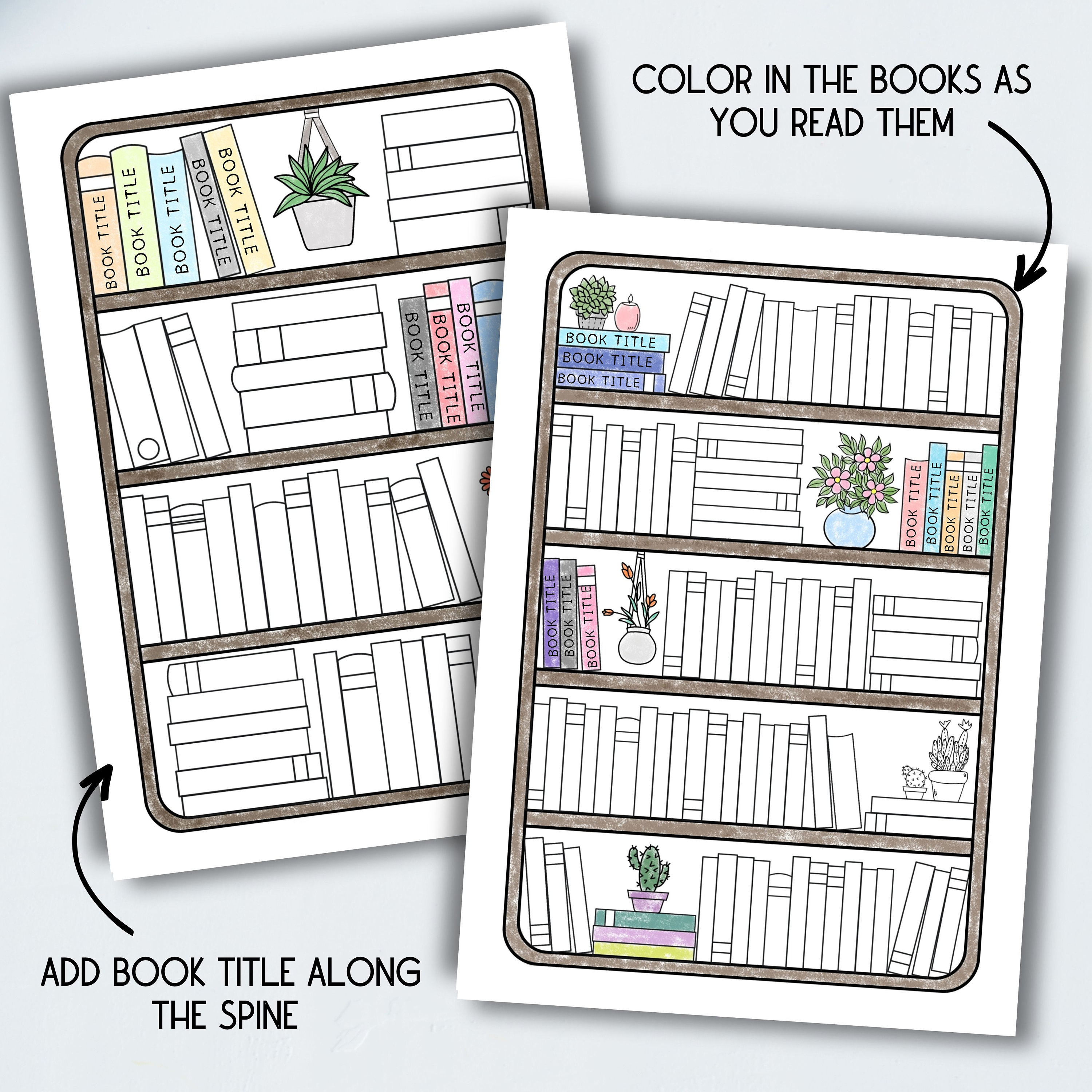 Reading Tracker Printable Bookshelf Reading Log A4 A5 Letter - Etsy ...