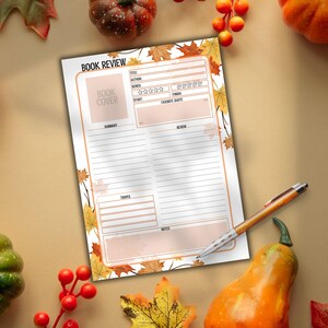 Printable Book Review Template, Fall Reading Tracker, Printable Reading ...