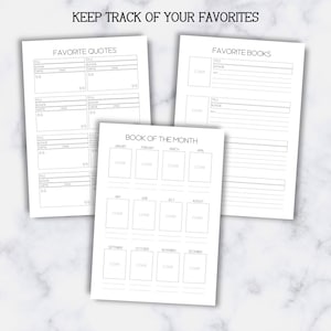 Printable Reading Journal: Book Review, Tracker, Summary (A4, A5 ...
