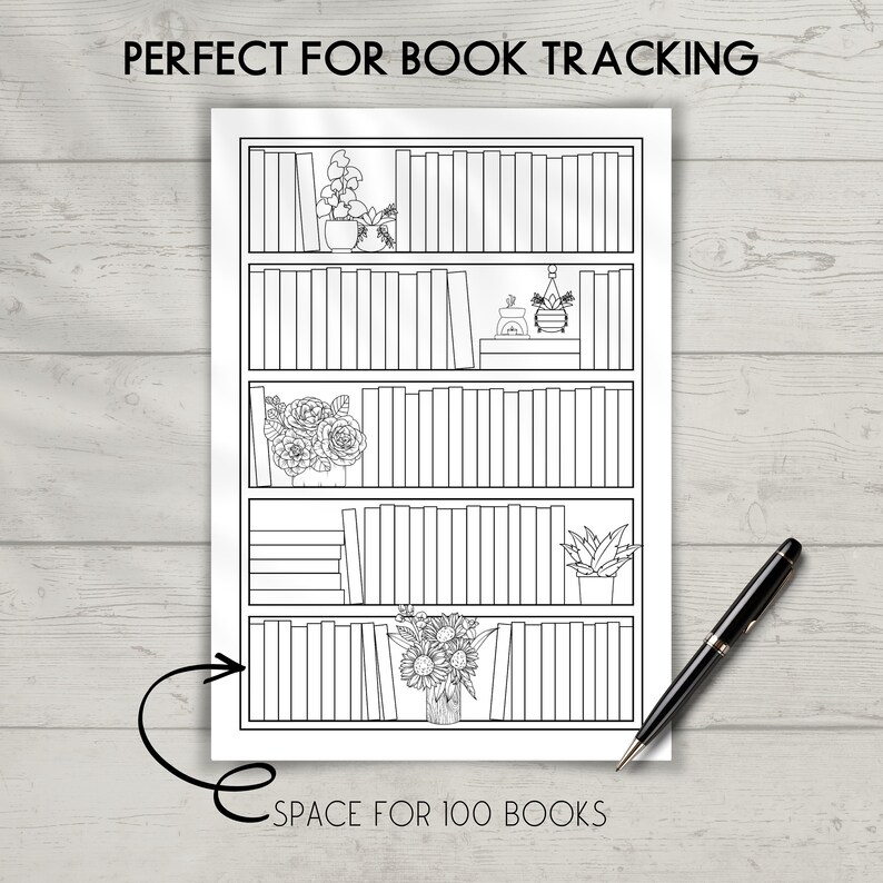 Printable Bookshelf Reading Tracker Plants and Flowers - Etsy