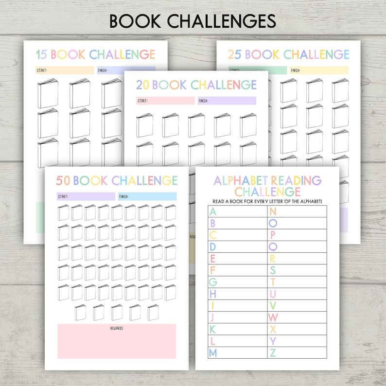 Kids Reading Journal Printable: Book Tracker, Reading Challenge (A4 A5 ...