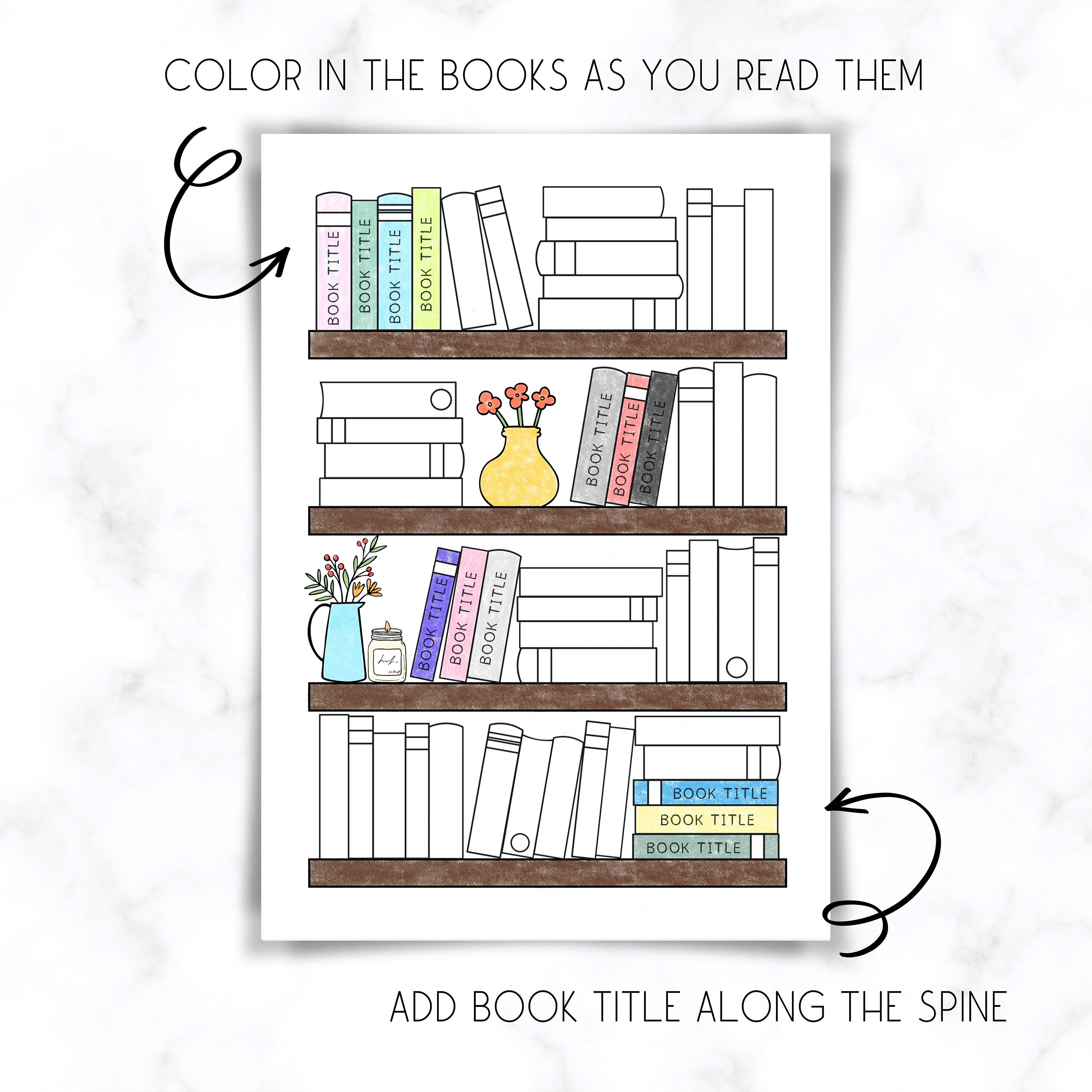Bookshelf Reading Tracker Printable Reading Log A4 A5 Letter - Etsy Canada