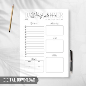 Printable Daily Planner Editable, Day Planner, Hourly Planner, Fillable ...
