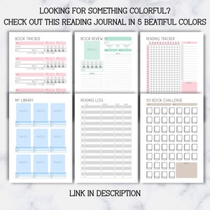 Printable Reading Journal: Book Review, Tracker, Summary (A4, A5 ...