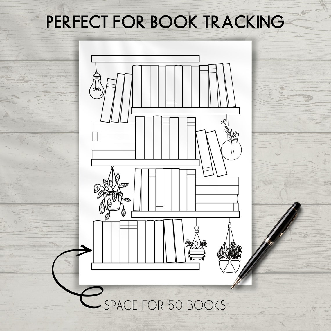 Bookshelf Reading Tracker Printable: 50 Books (digital Download) - Etsy