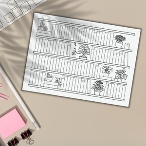 Reading Tracker Printable, Landscape Bookshelf Reading Log A4 A5 Letter ...