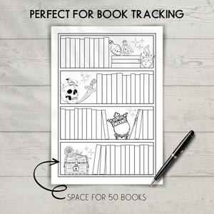 Bookshelf Reading Tracker Printable, Fantasy Theme Reading Planner ...