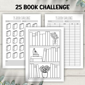 Book Challenge Printable: Reading Tracker, Coloring Bookshelf (PDF) - Etsy