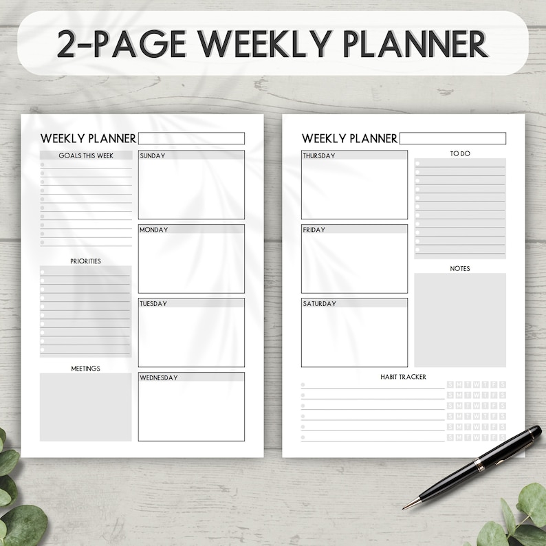 Planner Bundle Printable Daily Planner Weekly Planner - Etsy