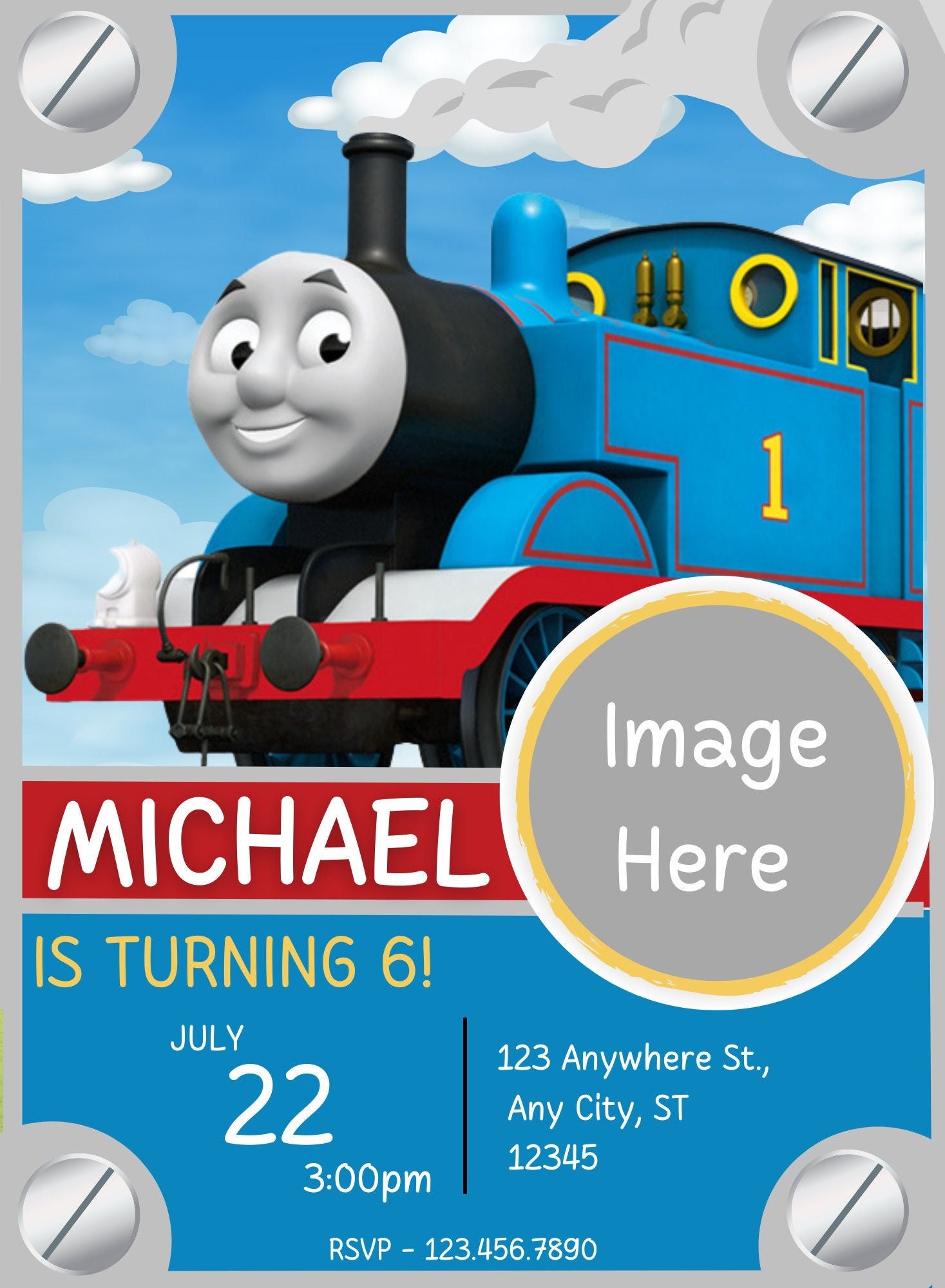 Thomas The Train Invitations Template