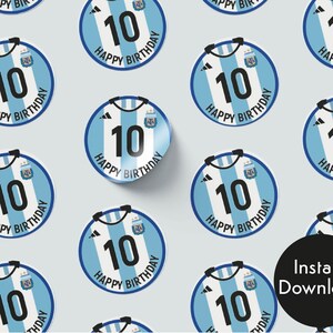Messi Cupcake Toppers Digital Download | Argentina Soccer Party Tags ...