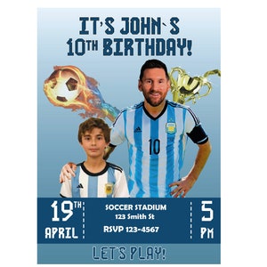 Personalized Messi Birthday Invitation Digital Download Birthday Party ...