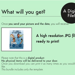 Personalized Messi Birthday Invitation Digital Download Birthday Party ...